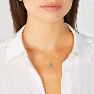 Turquoise Letter Necklace for Women | Jennifer Meyer